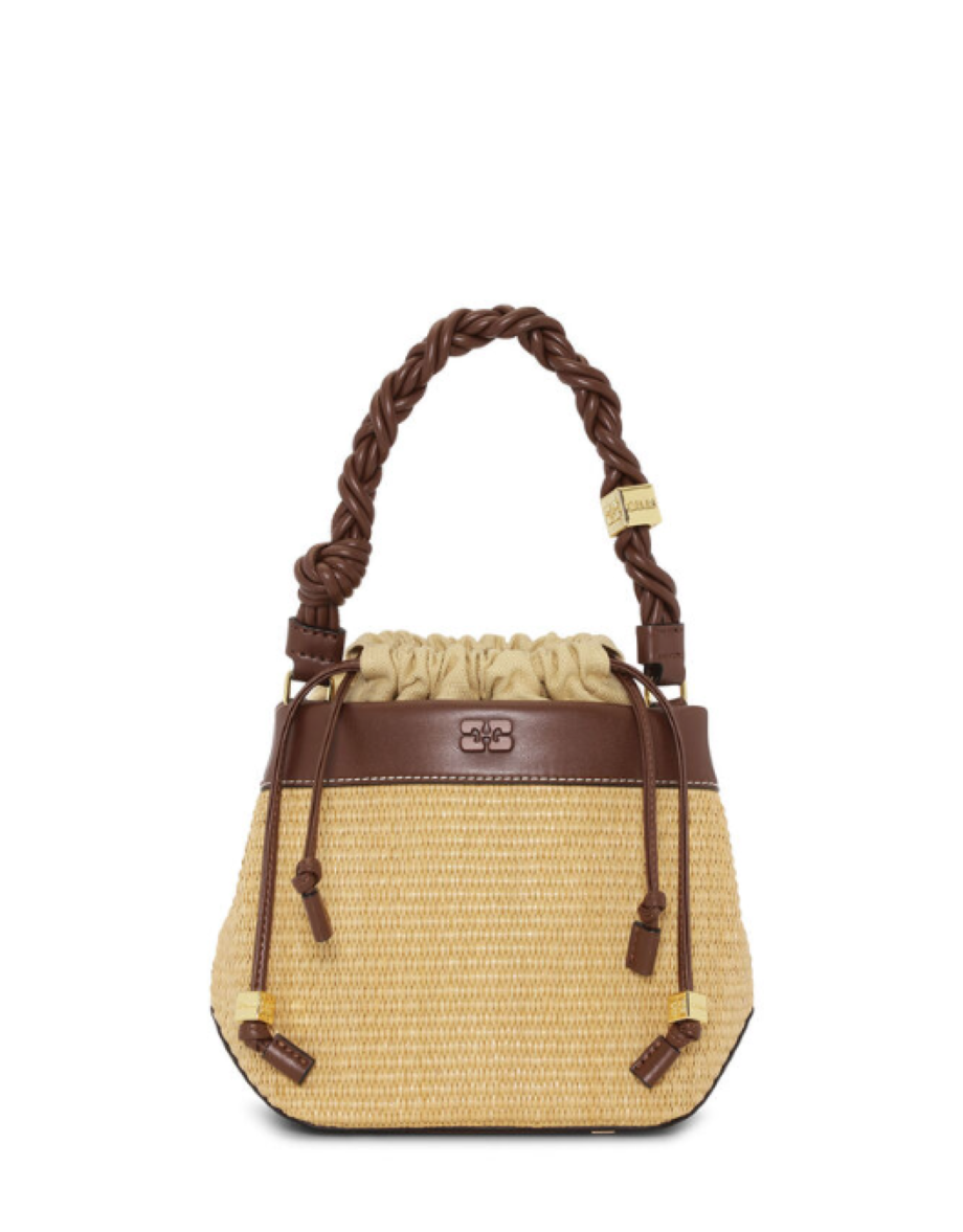Ganni Bou Raffia Bucket Bag - Nature | Garmentory