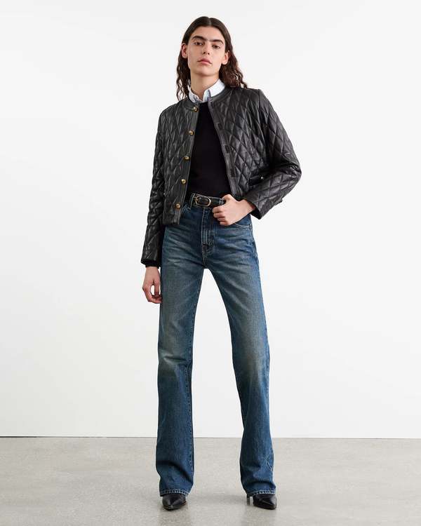 Nili Lotan Amy Quilted Leather Jacket - Black | Garmentory