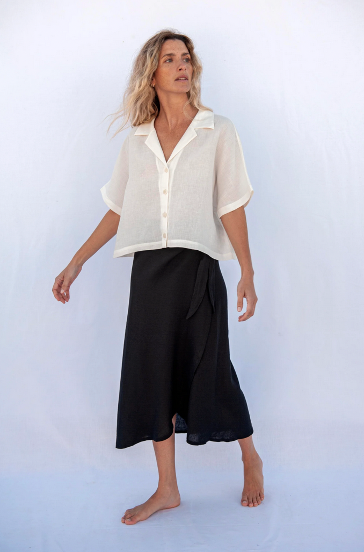 Jungle Folk Elise Linen Blouse - Ivory | Garmentory