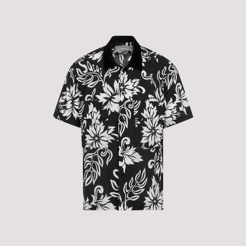 sacai Floral Print Shirt - Black | Garmentory