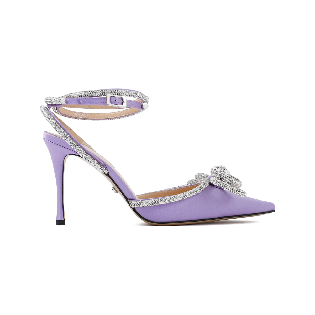 Mach & Mach Double Bow Satin High Heels Pumps - Lavender | Garmentory