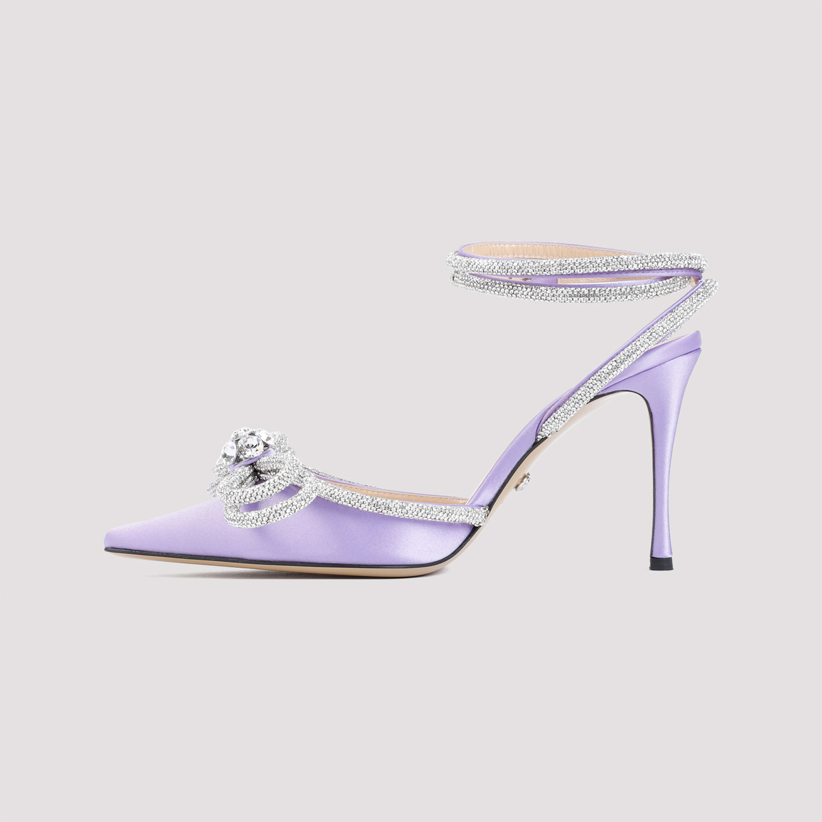 Mach & Mach Double Bow Satin High Heels Pumps - Lavender | Garmentory