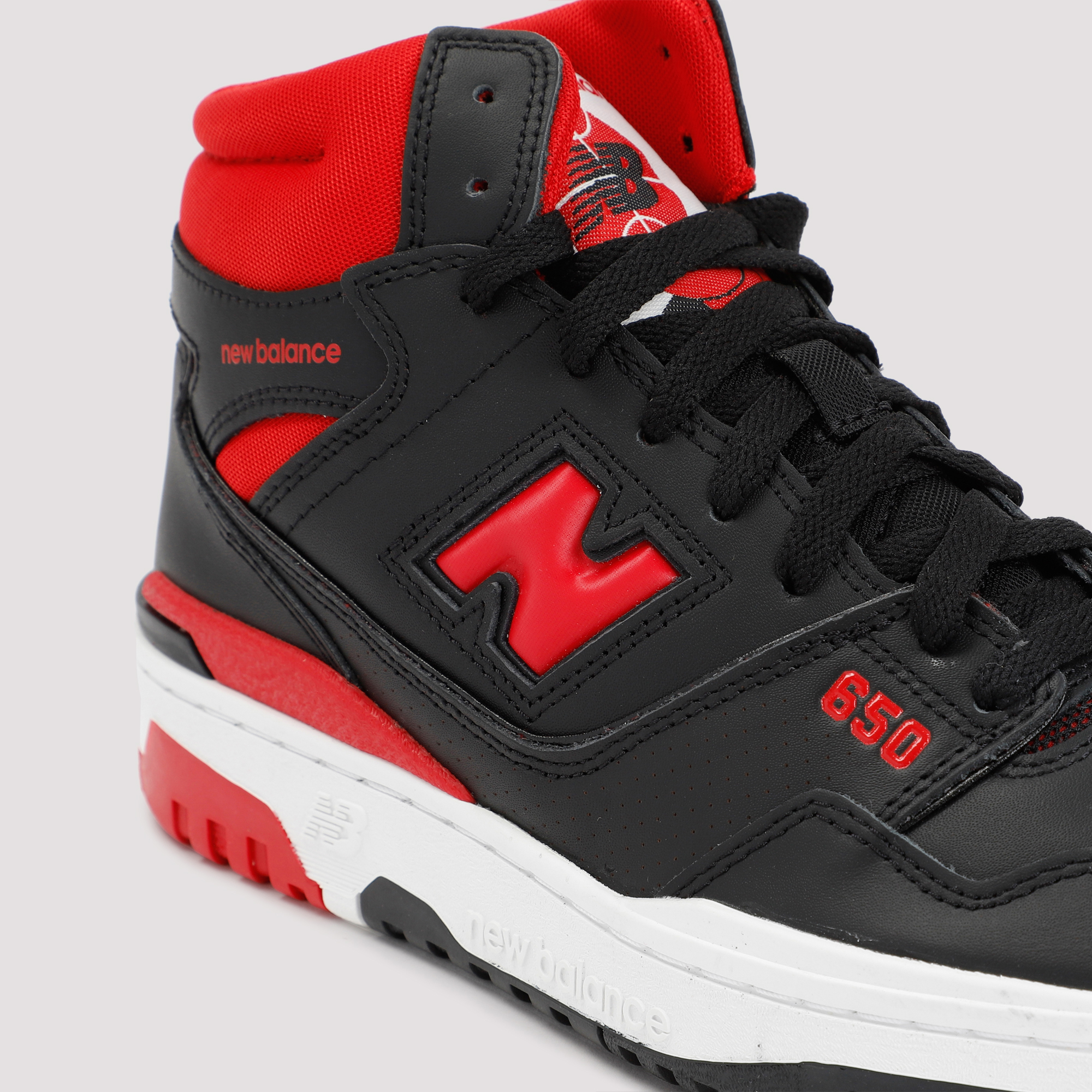 New Balance 650 High Top Sneakers - Black/Red | Garmentory