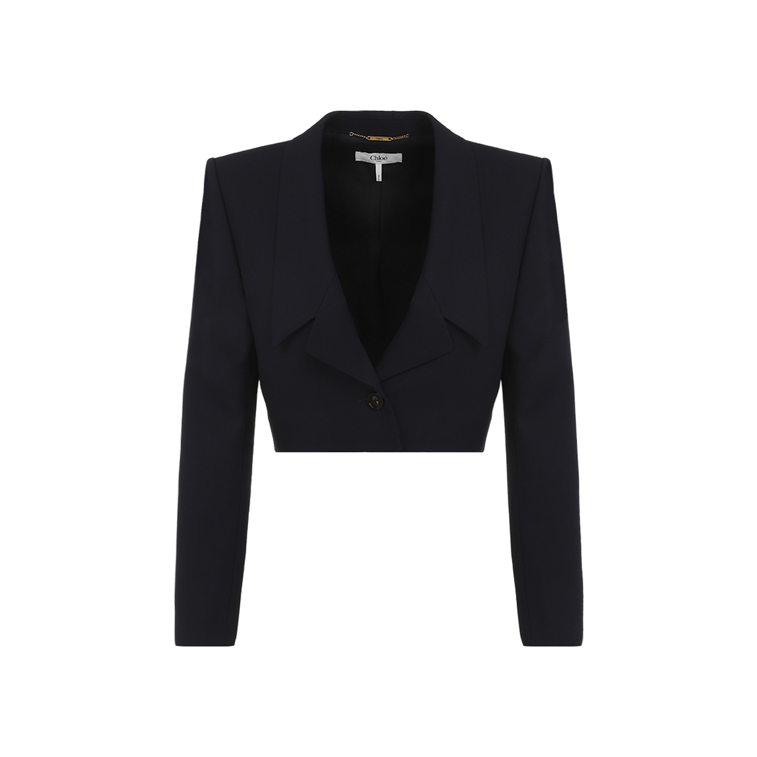 Chloe Virgin Wool Cropped Jacket - Eclipse Blue | Garmentory