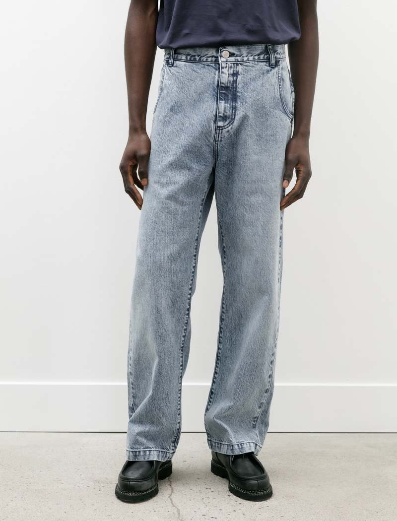 mfpen Straight Cut Jeans - Striped Blue | Garmentory