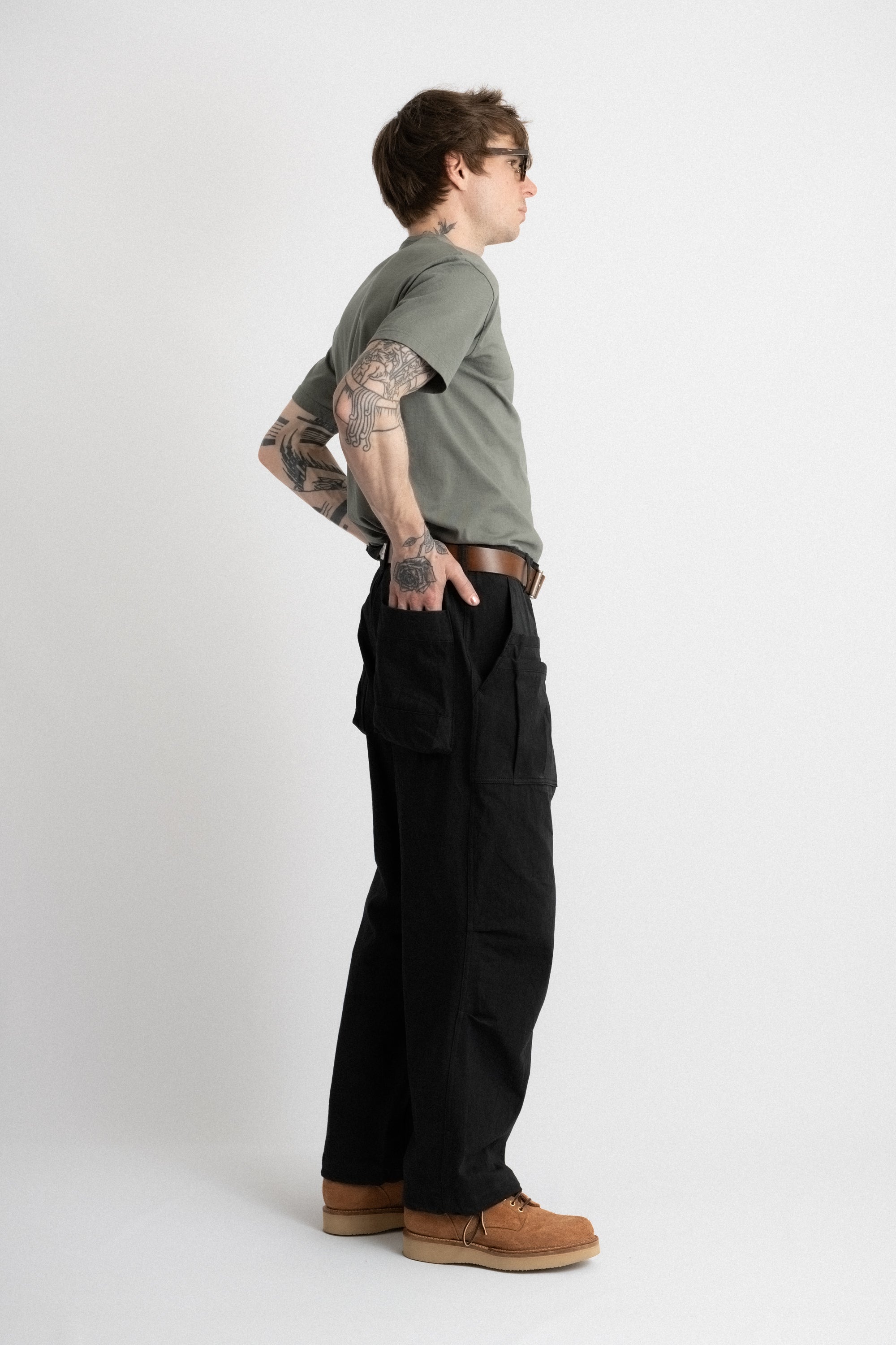 Sassafras Overgrown Fatigue Pants Slab Back - Black | Garmentory