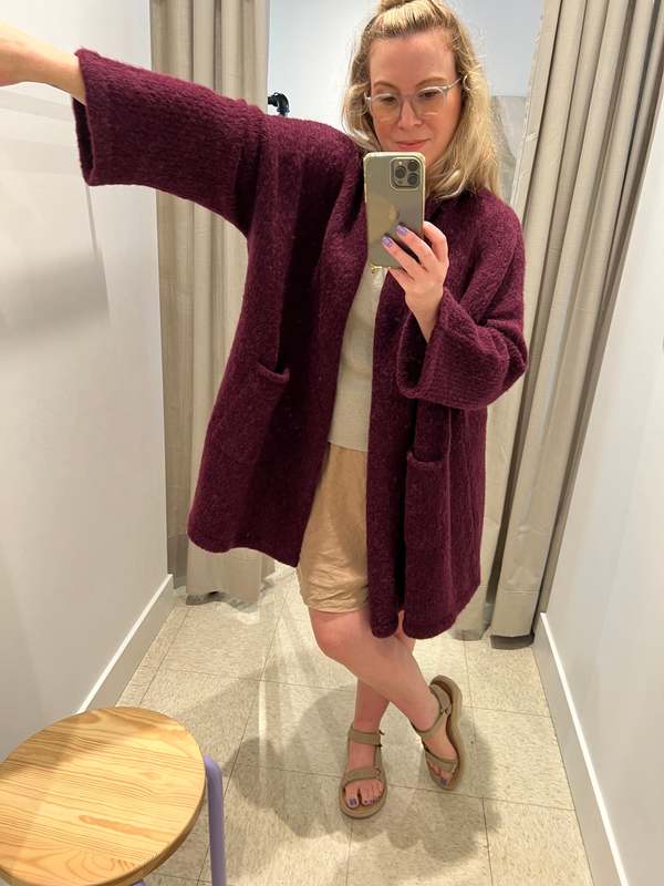 Atelier Delphine Haori Coat in Baby Alpaca - Deep Orchid | Garmentory