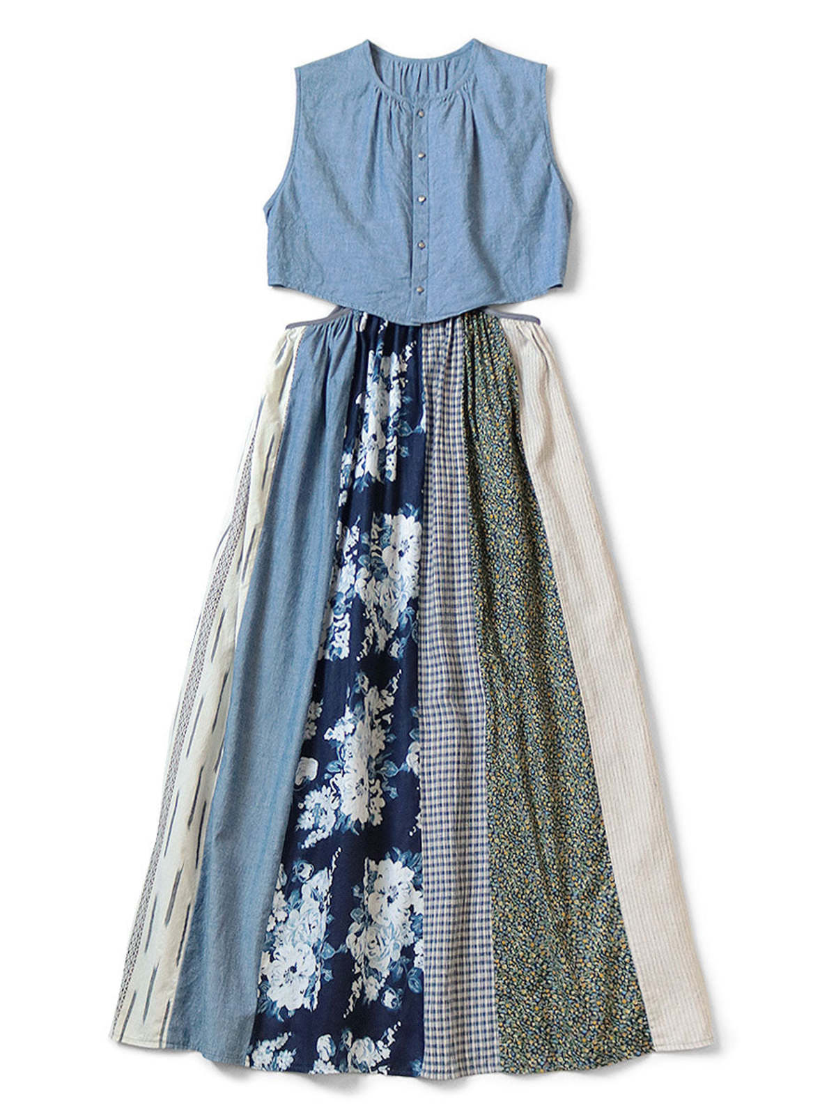 Kapital Patchwork Shrimp Dress - Indigo | Garmentory