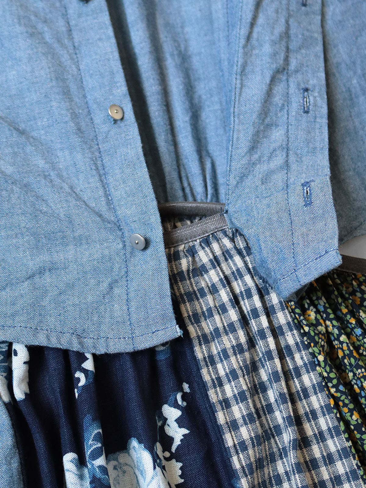 Kapital Patchwork Shrimp Dress - Indigo | Garmentory