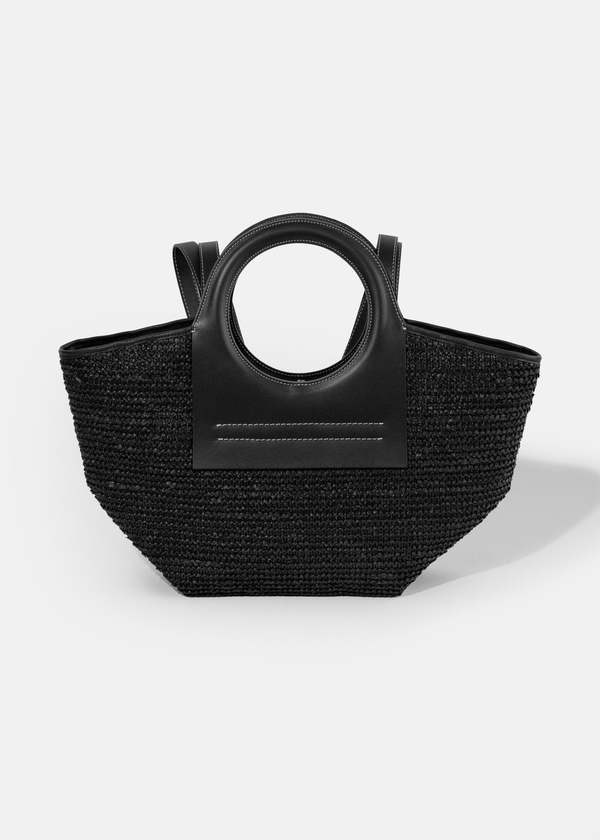 Hereu Cala S Raffia bag - Black | Garmentory
