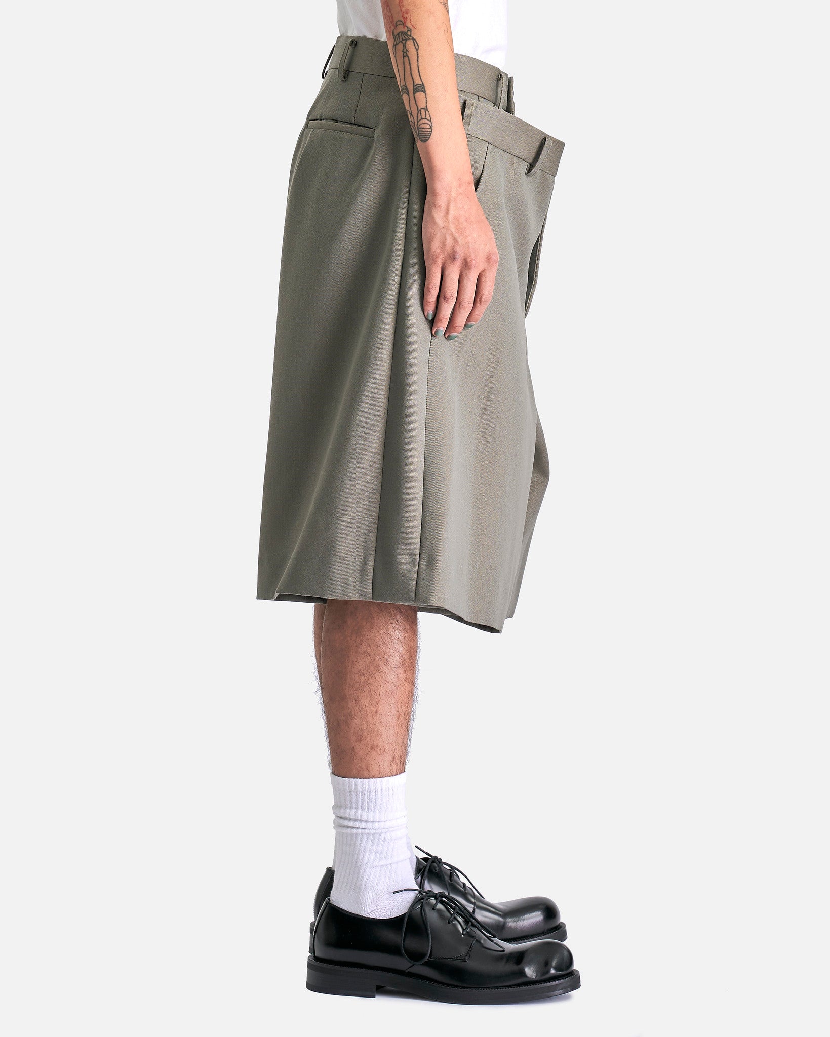 Comme des Garçons Double Layered Shorts - Khaki | Garmentory