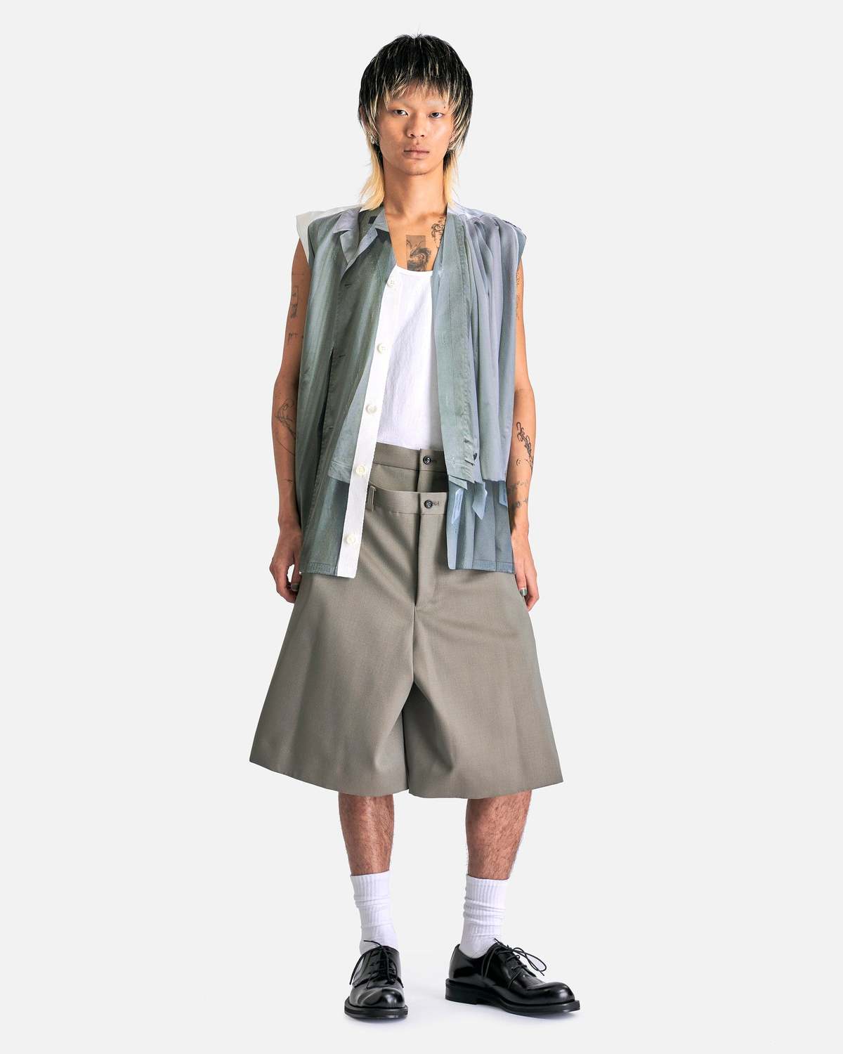 Comme des Garçons Double Layered Shorts - Khaki | Garmentory