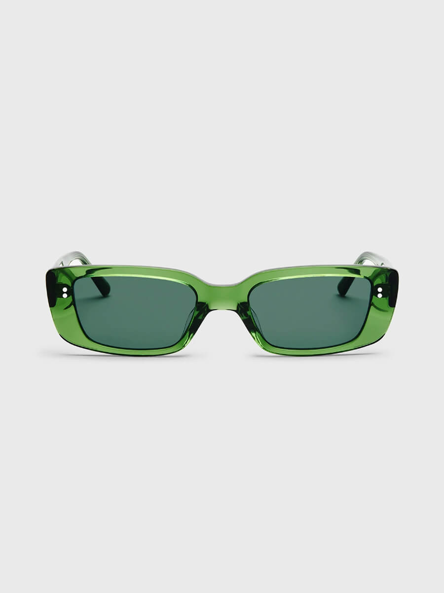 MESSY WEEKEND Grace Sunglasses - Green/Crystal | Garmentory