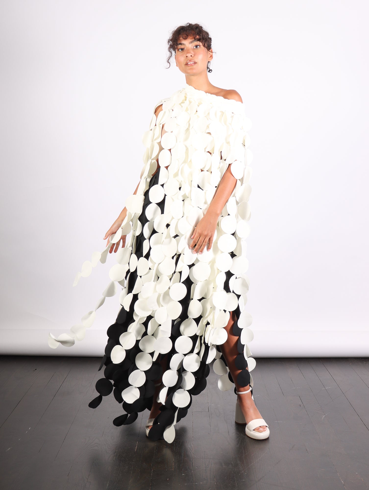 A.W.A.K.E. MODE Multi Circle Layered Cape Top - Ivory | Garmentory