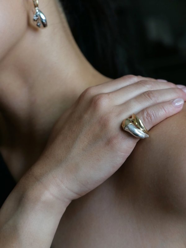 Beatriz Palacios SWAN NECK CISNE RING - GOLD VERMEIL/STERLING SILVER | Garmentory