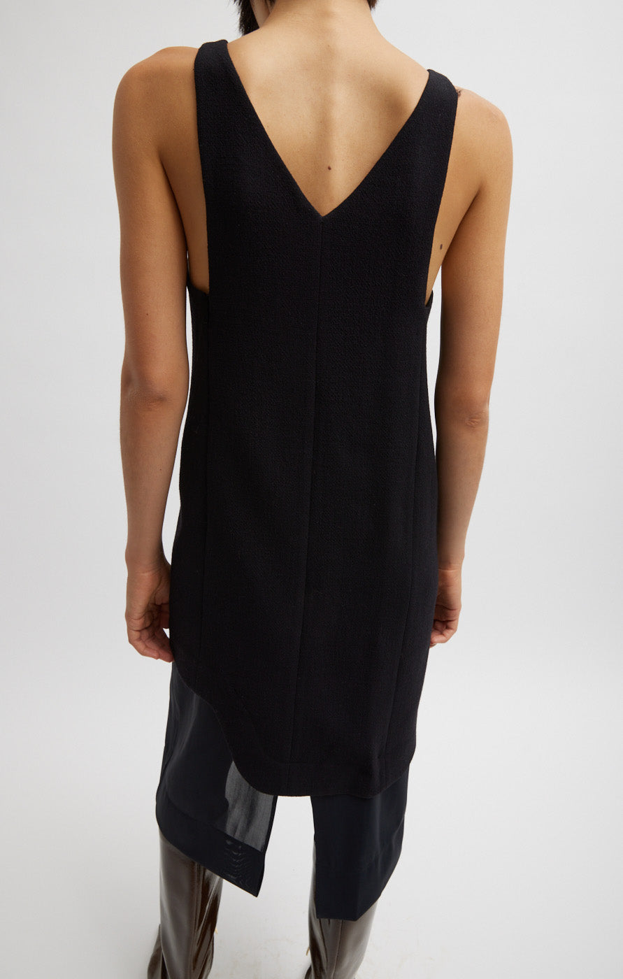 Tibi Melee Crepe Power Mesh Dress | Garmentory