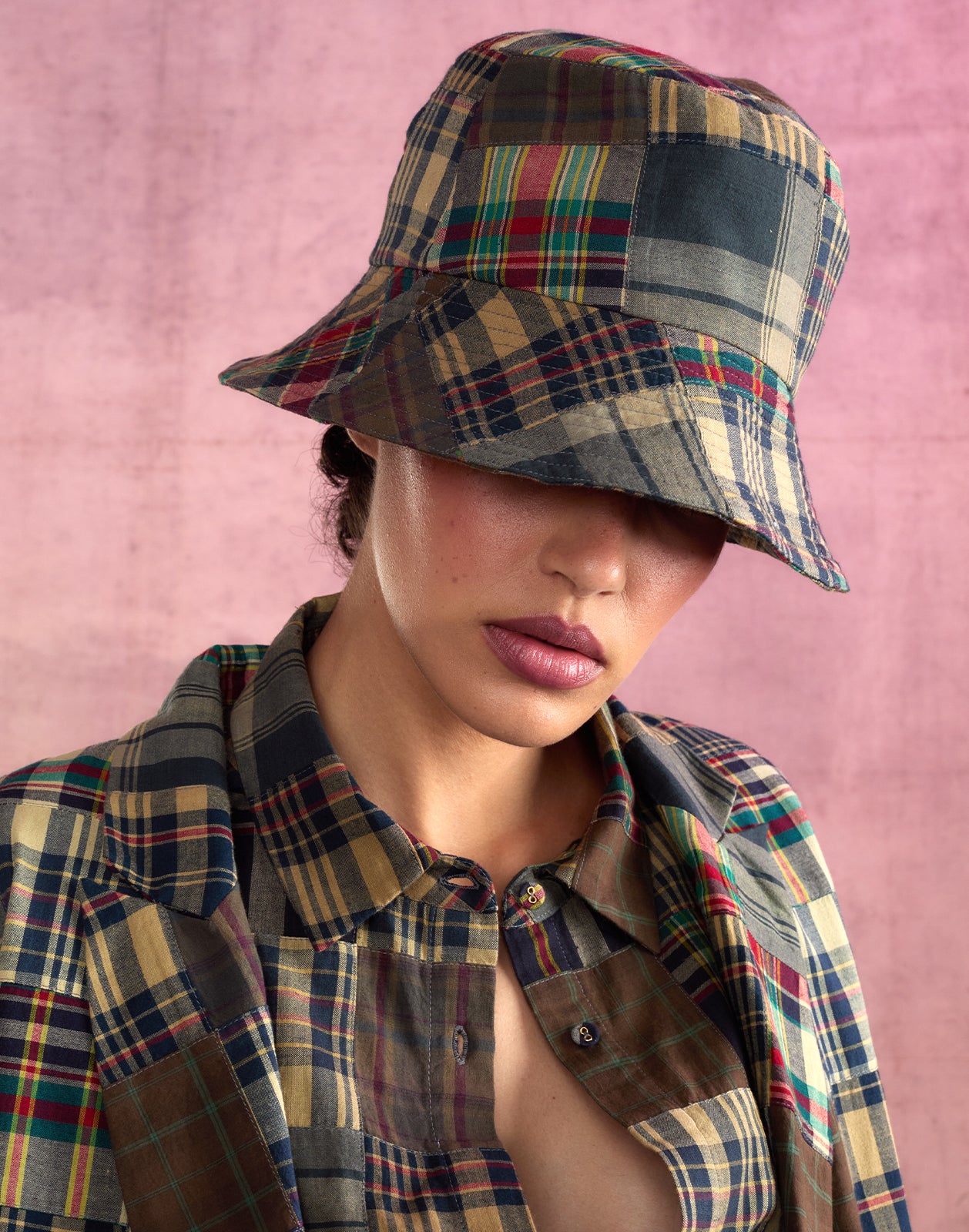 Cynthia Rowley Madrid Madras Bucket Hat - PLAID | Garmentory