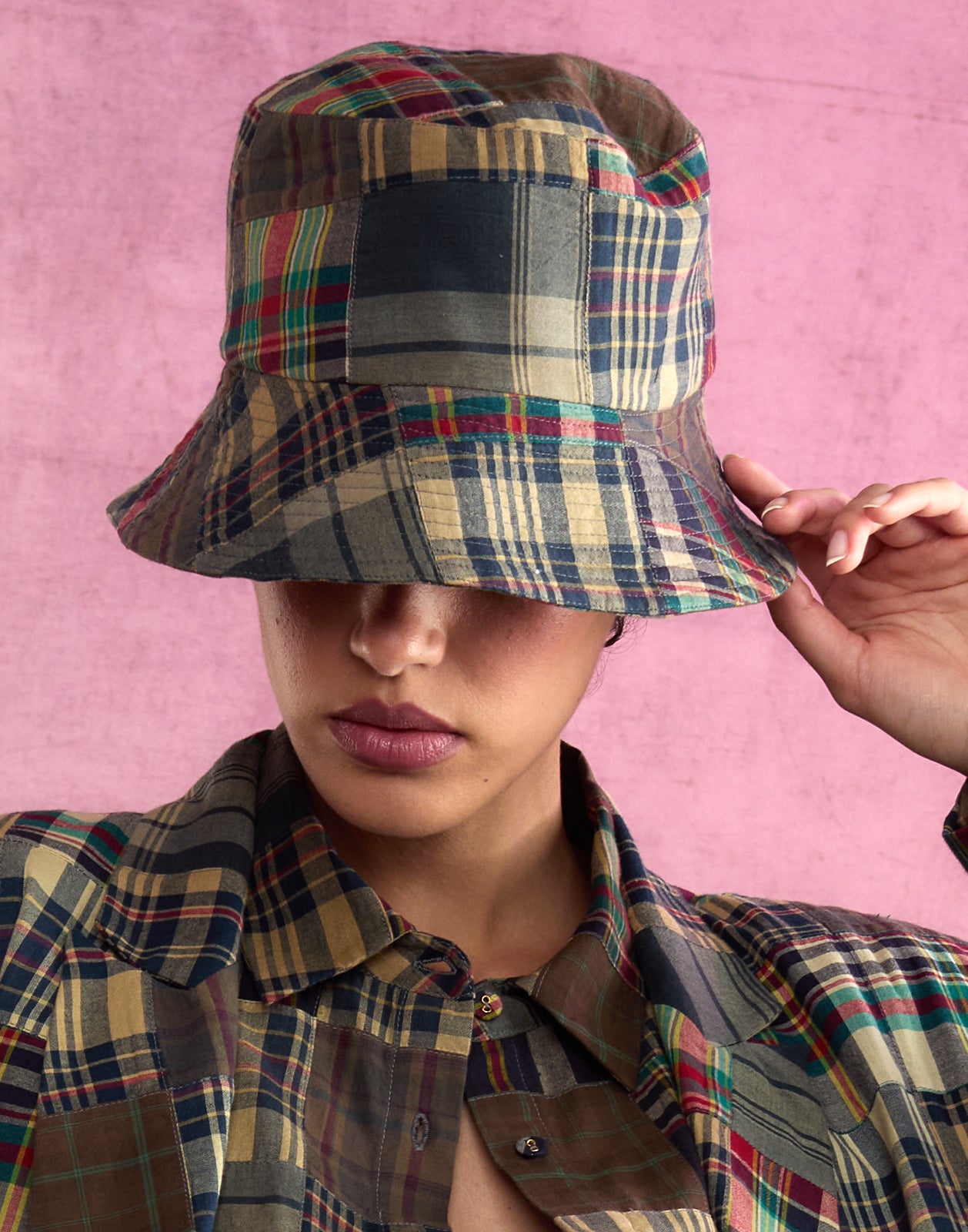 Cynthia Rowley Madrid Madras Bucket Hat - PLAID | Garmentory