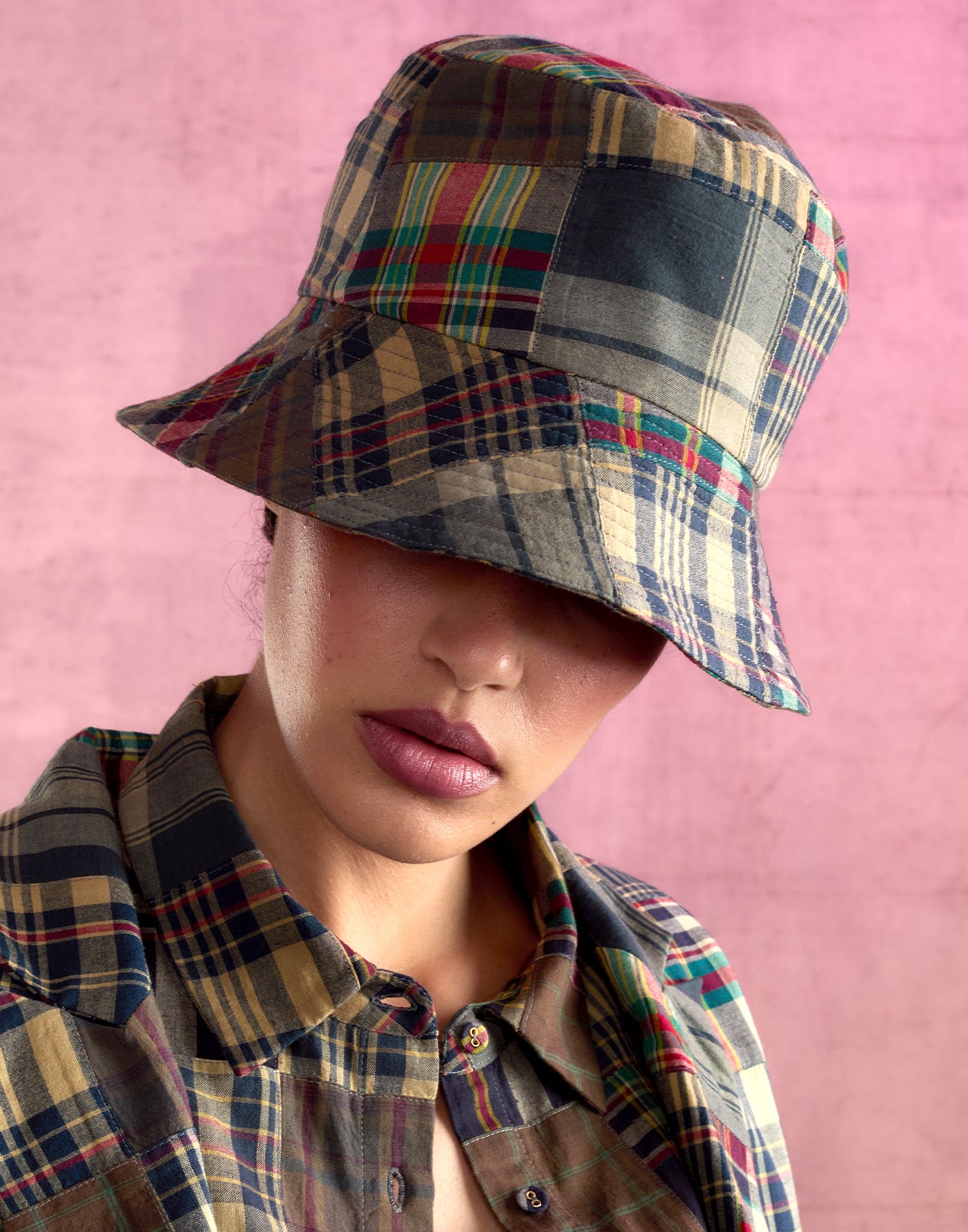 Cynthia Rowley Madrid Madras Bucket Hat - PLAID | Garmentory