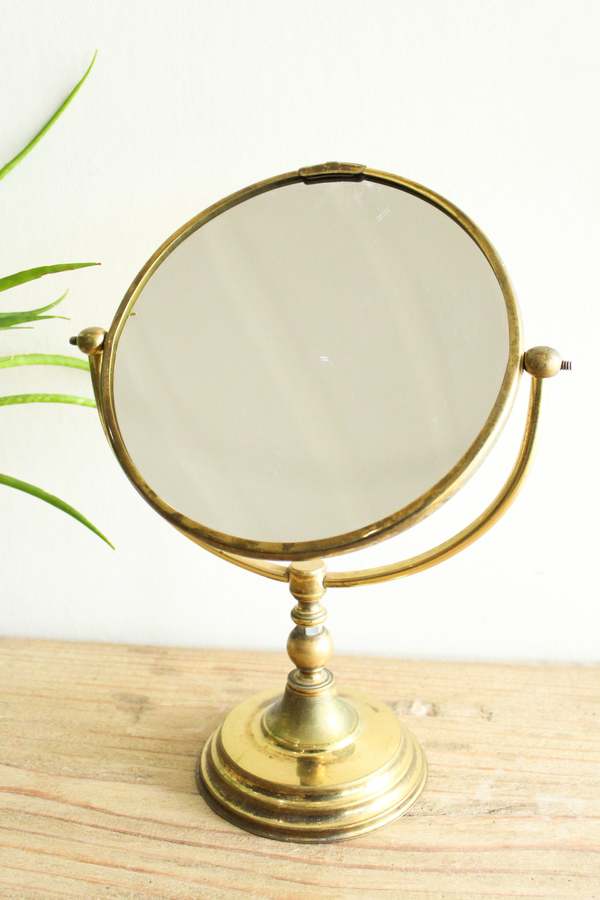 Vintage Two Sided Shaving Mirror - Brass | Garmentory