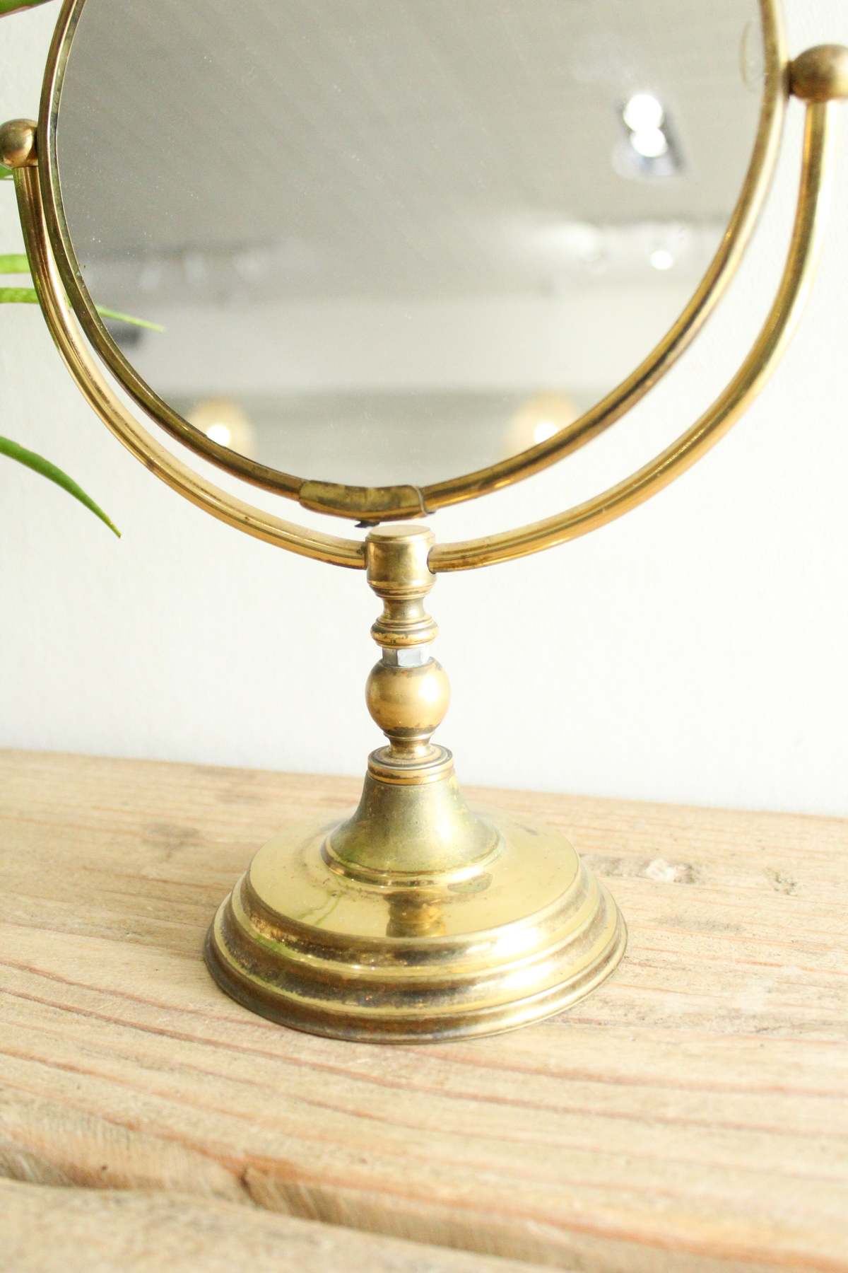 Vintage Two Sided Shaving Mirror - Brass | Garmentory