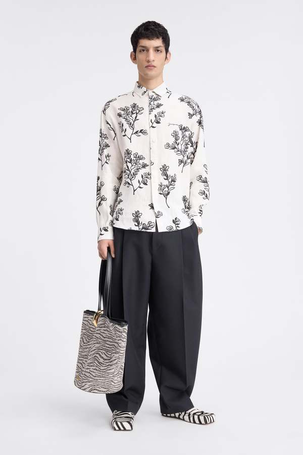 Jacquemus La Chemise Simon Print Shirt - Black Flowers | Garmentory