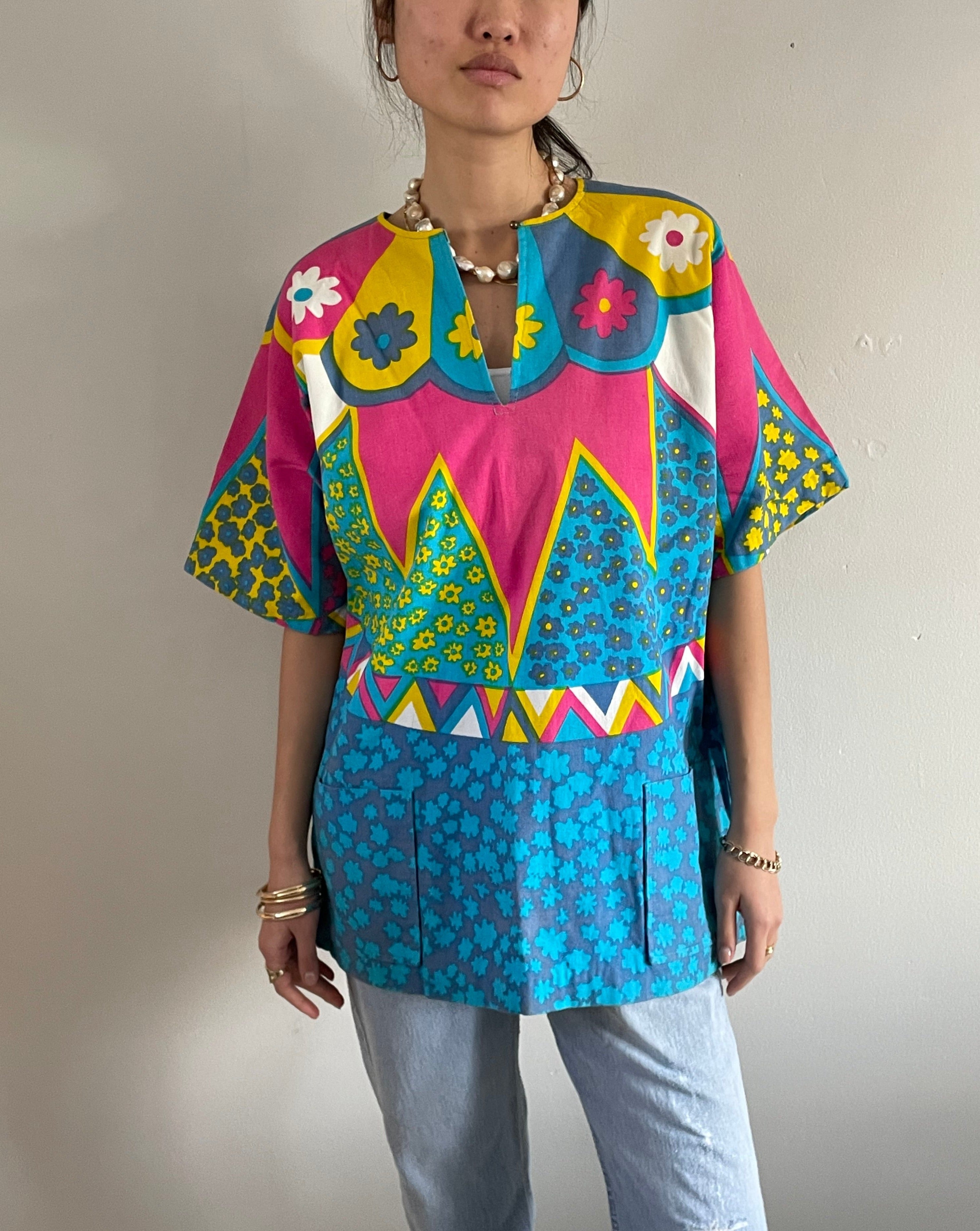 Vintage Surf Togs 60s Mod Beach Cover Up Mini Dress | Garmentory