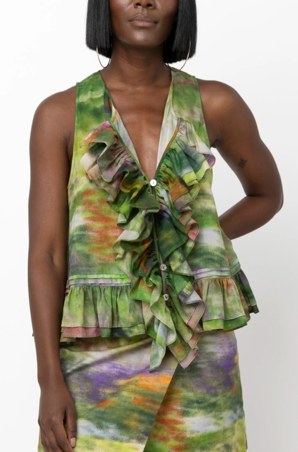 Hope For Flowers by Tracy Reese Frilled Shell - Piet's Garden | Garmentory