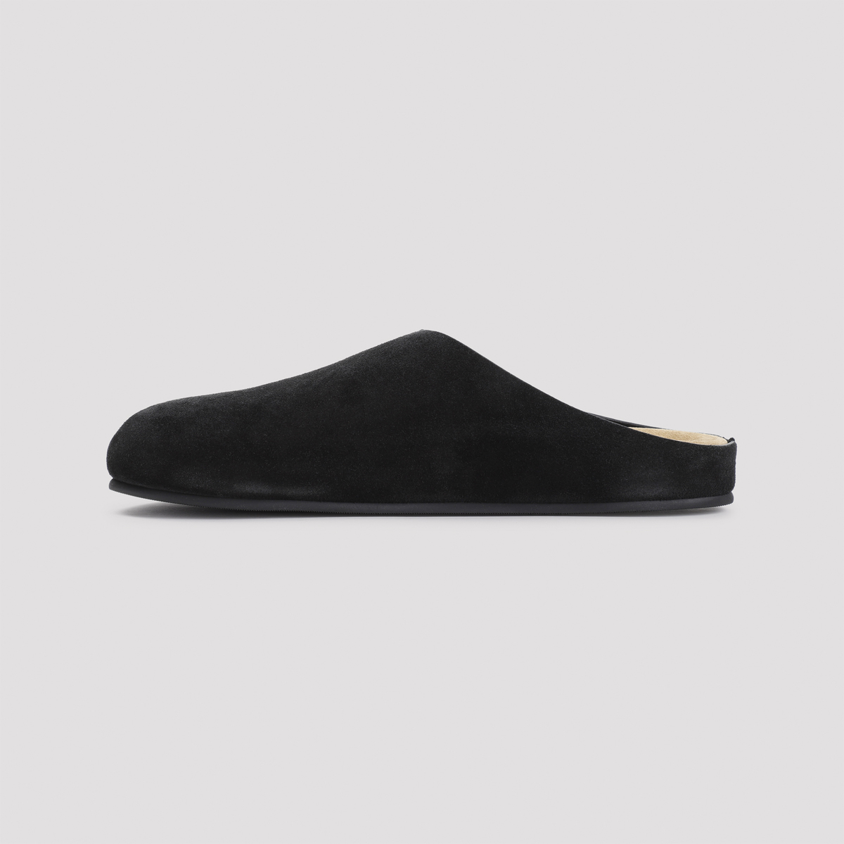 The Row Hugo Slide Slippers - Black | Garmentory