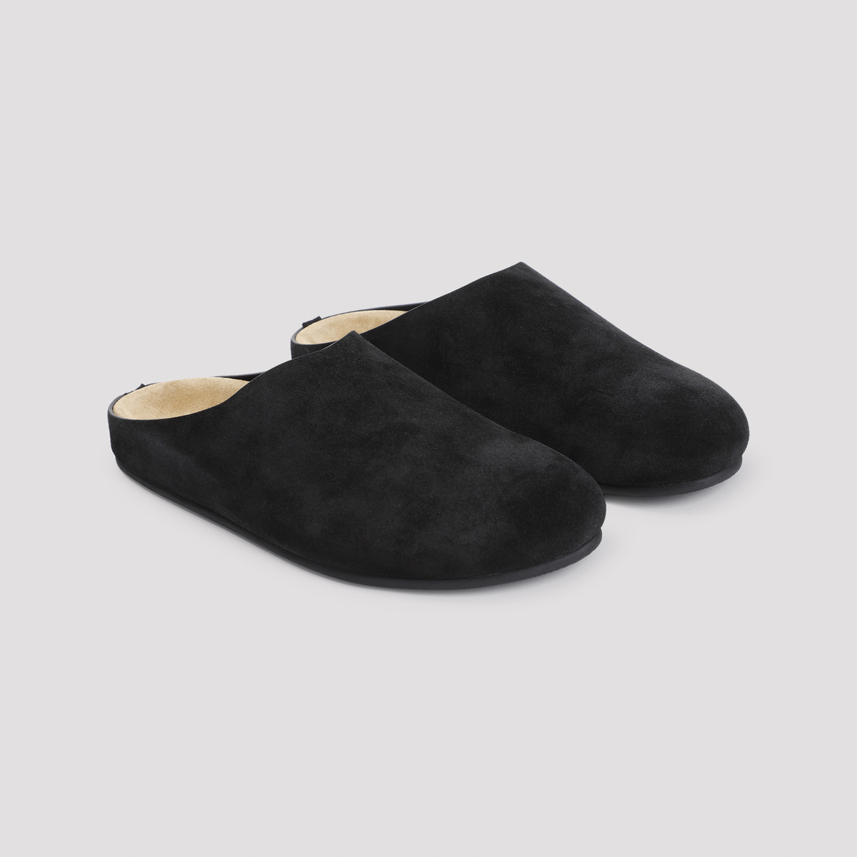 The Row Hugo Slide Slippers - Black | Garmentory