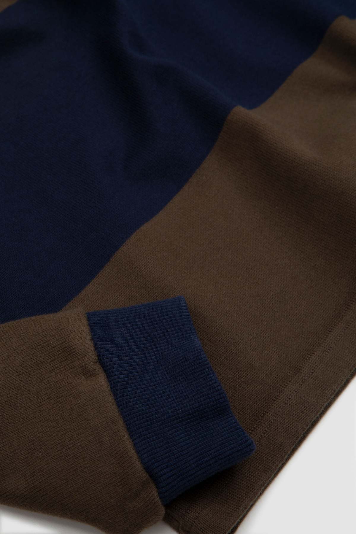 Another Rugby Polo 1.0 - Navy/Brown Stripe | Garmentory