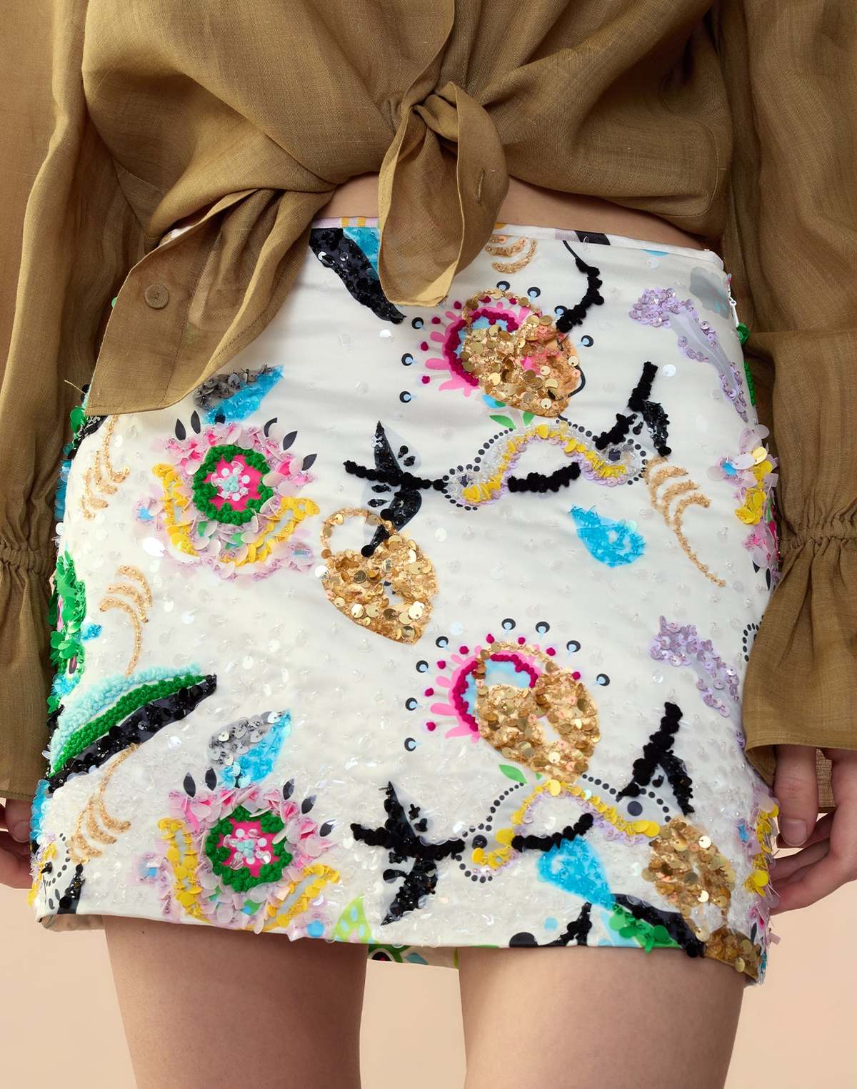 Cynthia Rowley Love Lock Skirt - White Multi | Garmentory