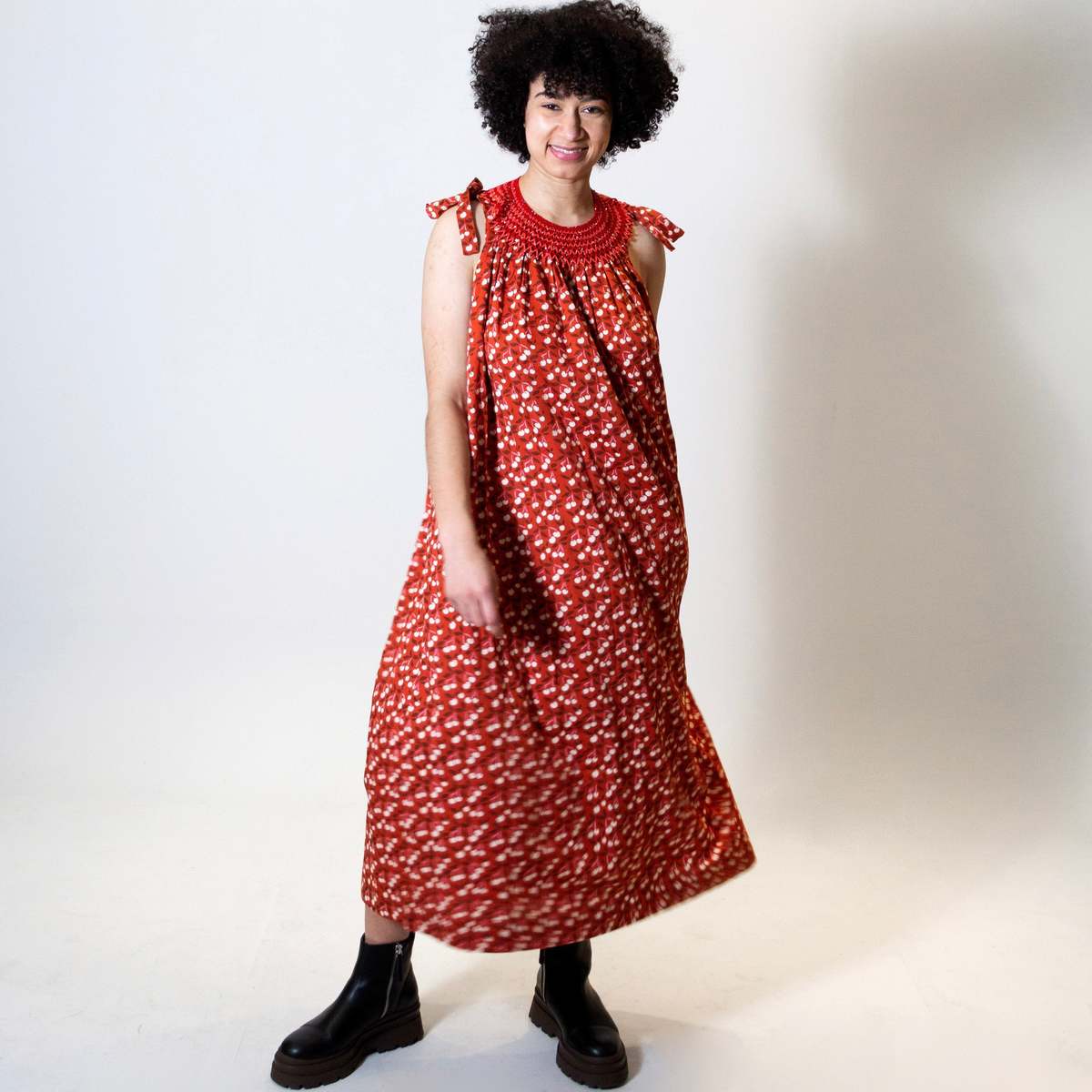 Kate Austin Designs Maxi Mimi Sun Dress - Orange Cherries | Garmentory