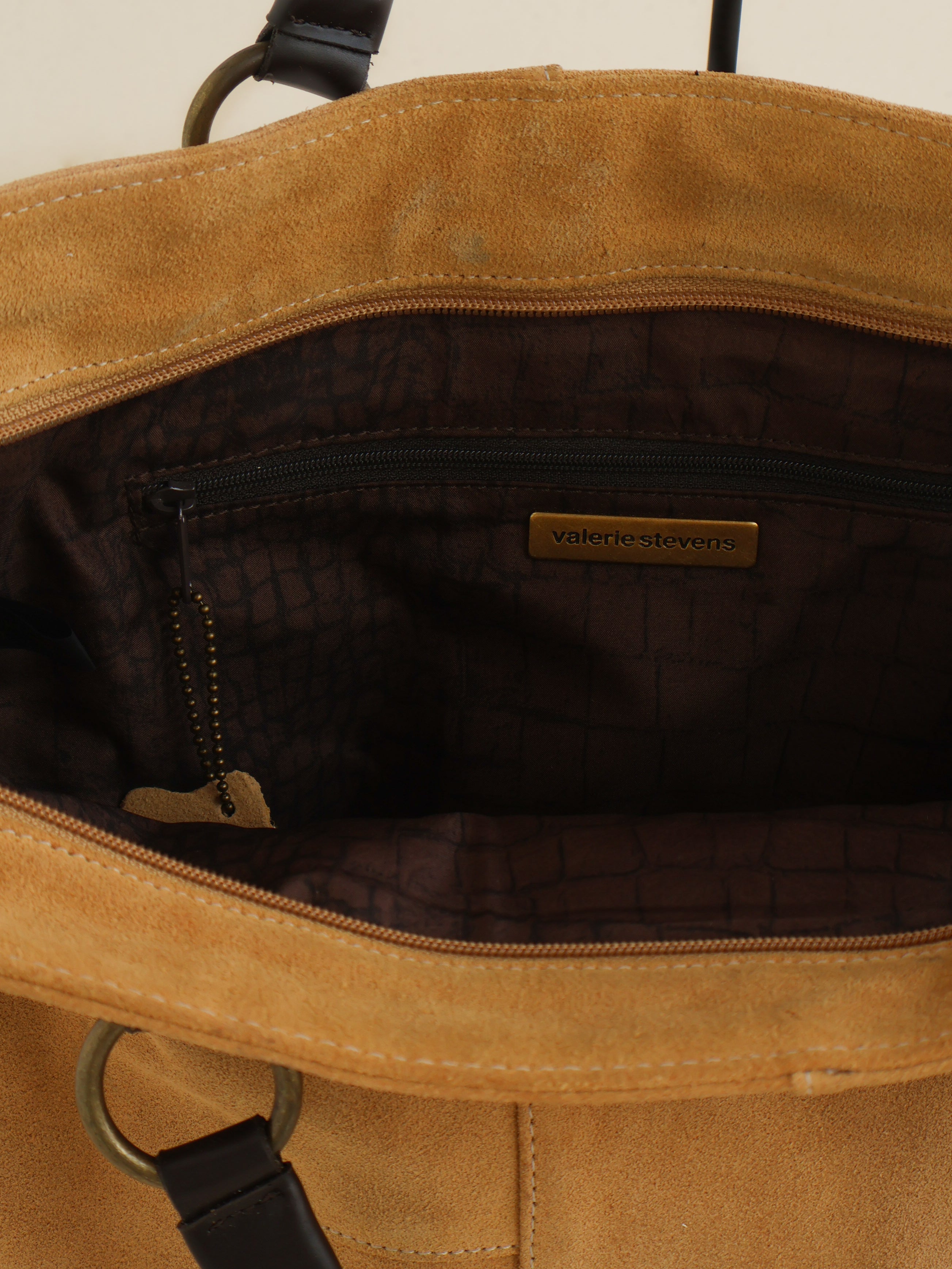 Vintage Suede Patchwork Tote - Tan | Garmentory