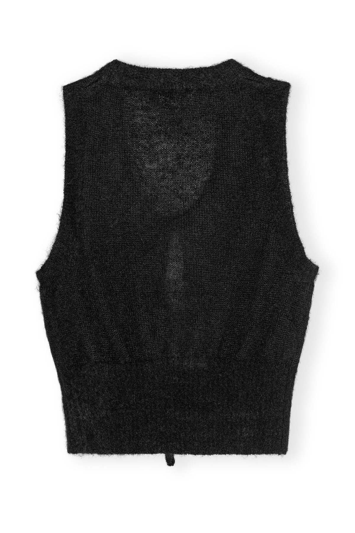 Ganni Light Mohair Tie String Vest - Black | Garmentory
