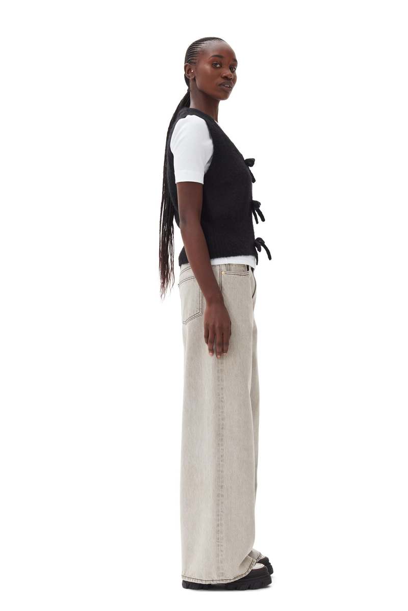 Ganni Light Mohair Tie String Vest - Black | Garmentory