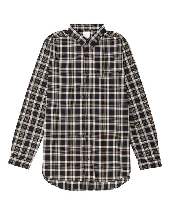 Elongated Plaid Shirt Black Plaid | Garmentory