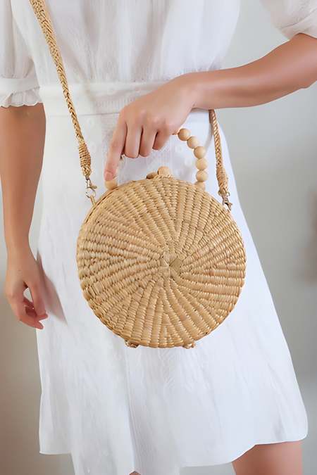 Seak Artisans Large Scalloped Handbag - Natural | Garmentory