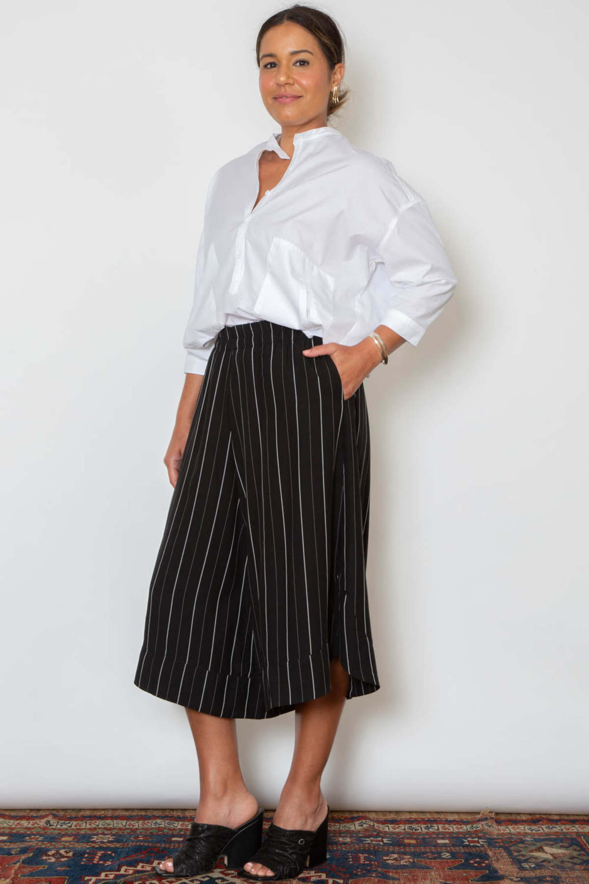 SBJ Austin Sandy Pant - B+W Stripe | Garmentory