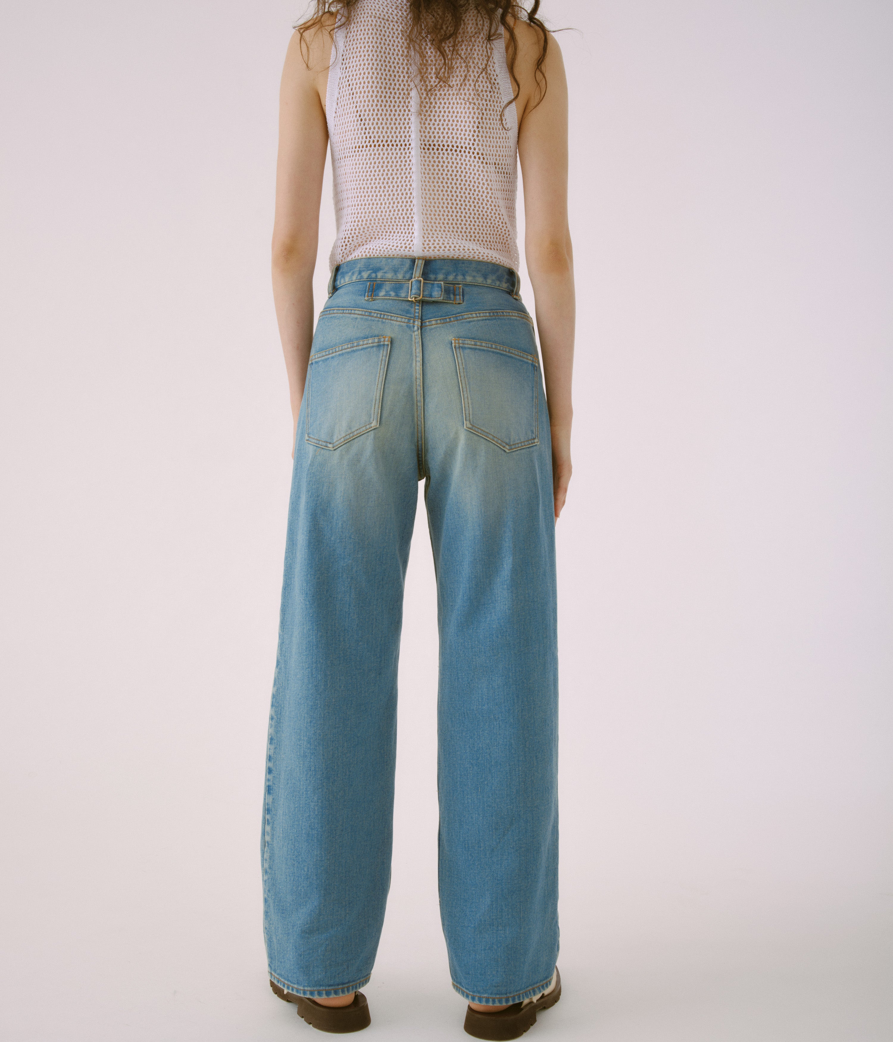 SAYAKA DAVIS NEW YORK Mid Weight Tucked Wide leg Denim - Light Blue ...