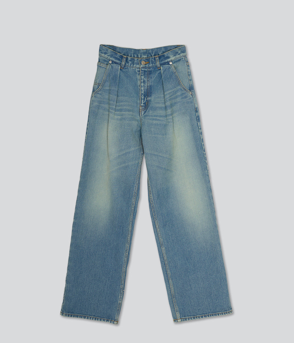 SAYAKA DAVIS NEW YORK Mid Weight Tucked Wide leg Denim - Light Blue ...
