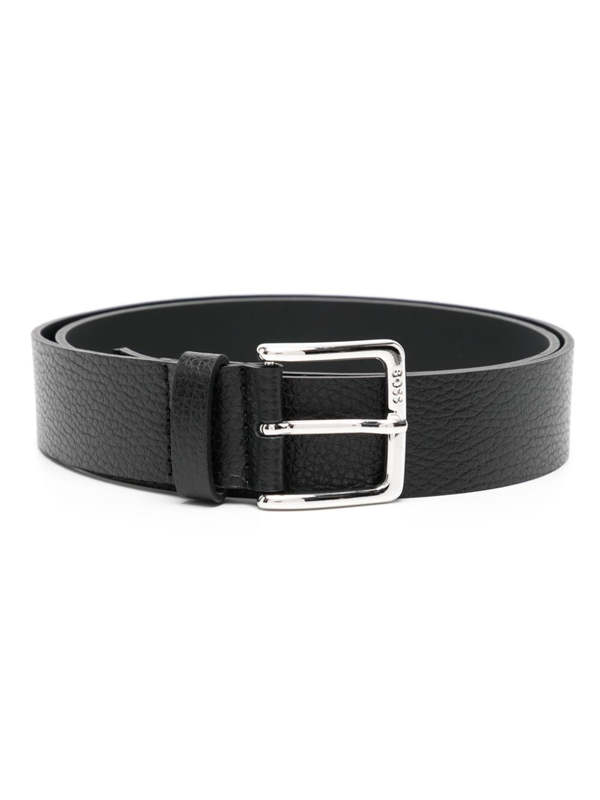 Hugo Boss Ronnie Gr Pebbled Leather Belt - Black | Garmentory