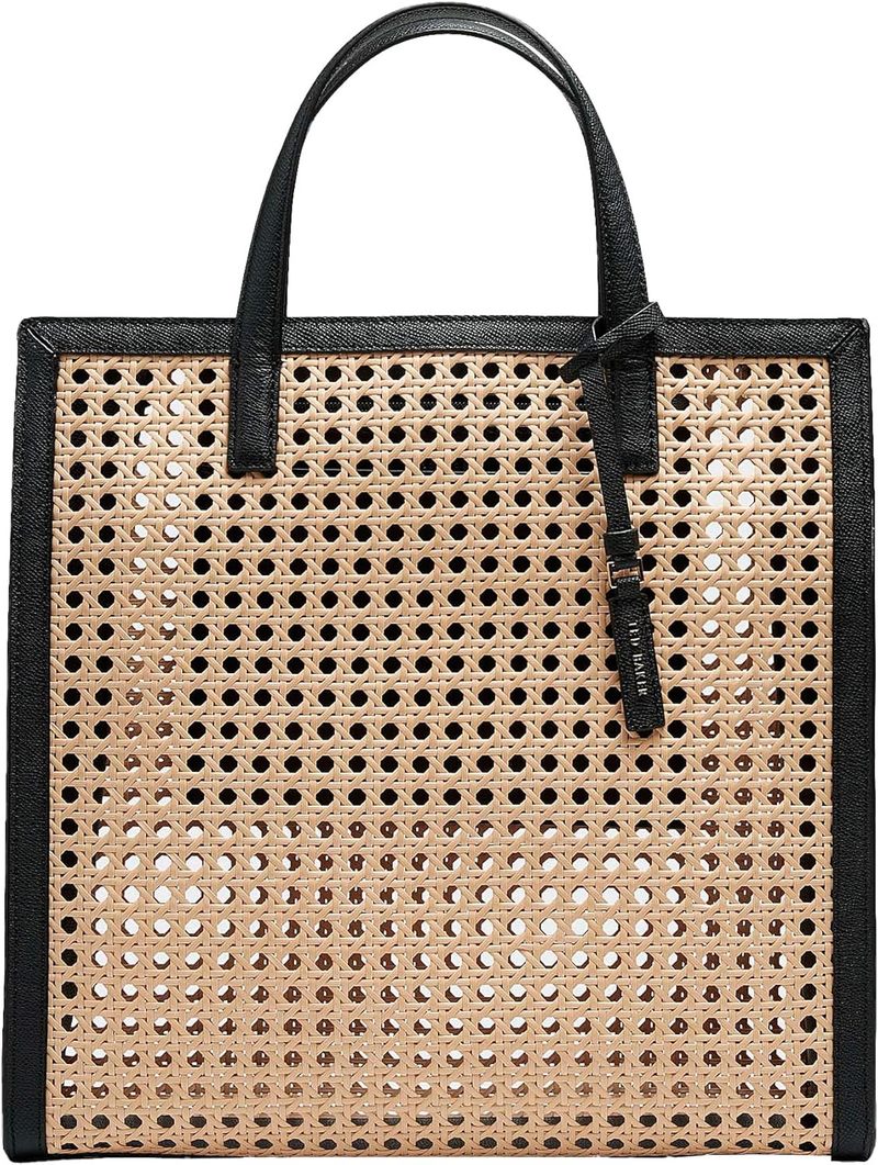 Ted Baker Flo June Wicker Handbag Tote Bag - Black | Garmentory