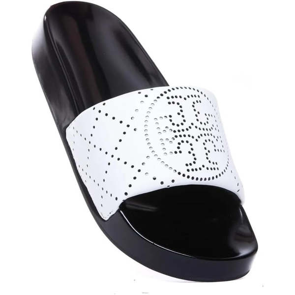 Tory Burch Double T Pool Slides - Bianco/Nero | Garmentory
