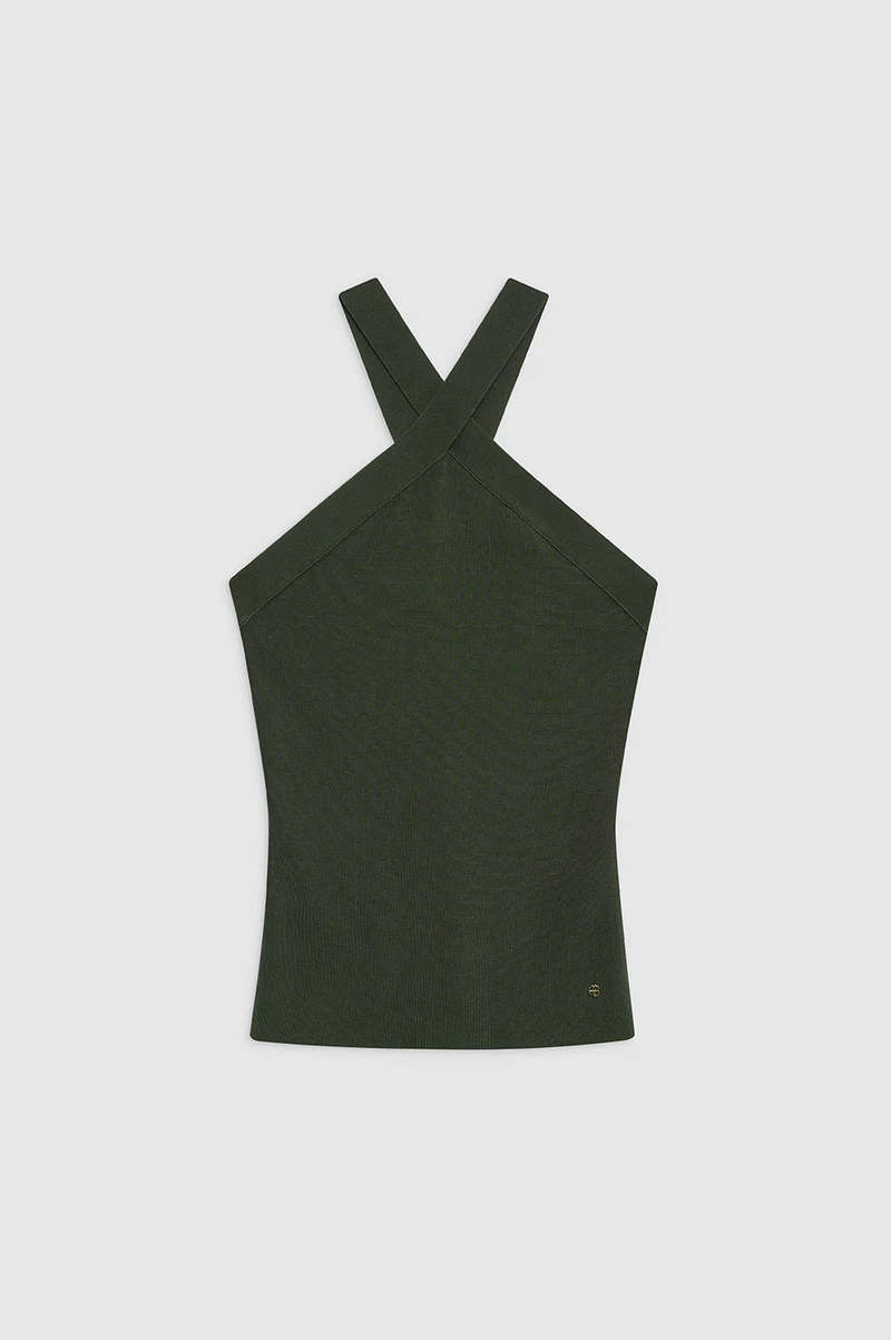 Anine Bing Brea Top - Dark Olive | Garmentory