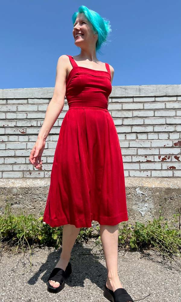 Birds of North America Thornbill Dress - Red | Garmentory