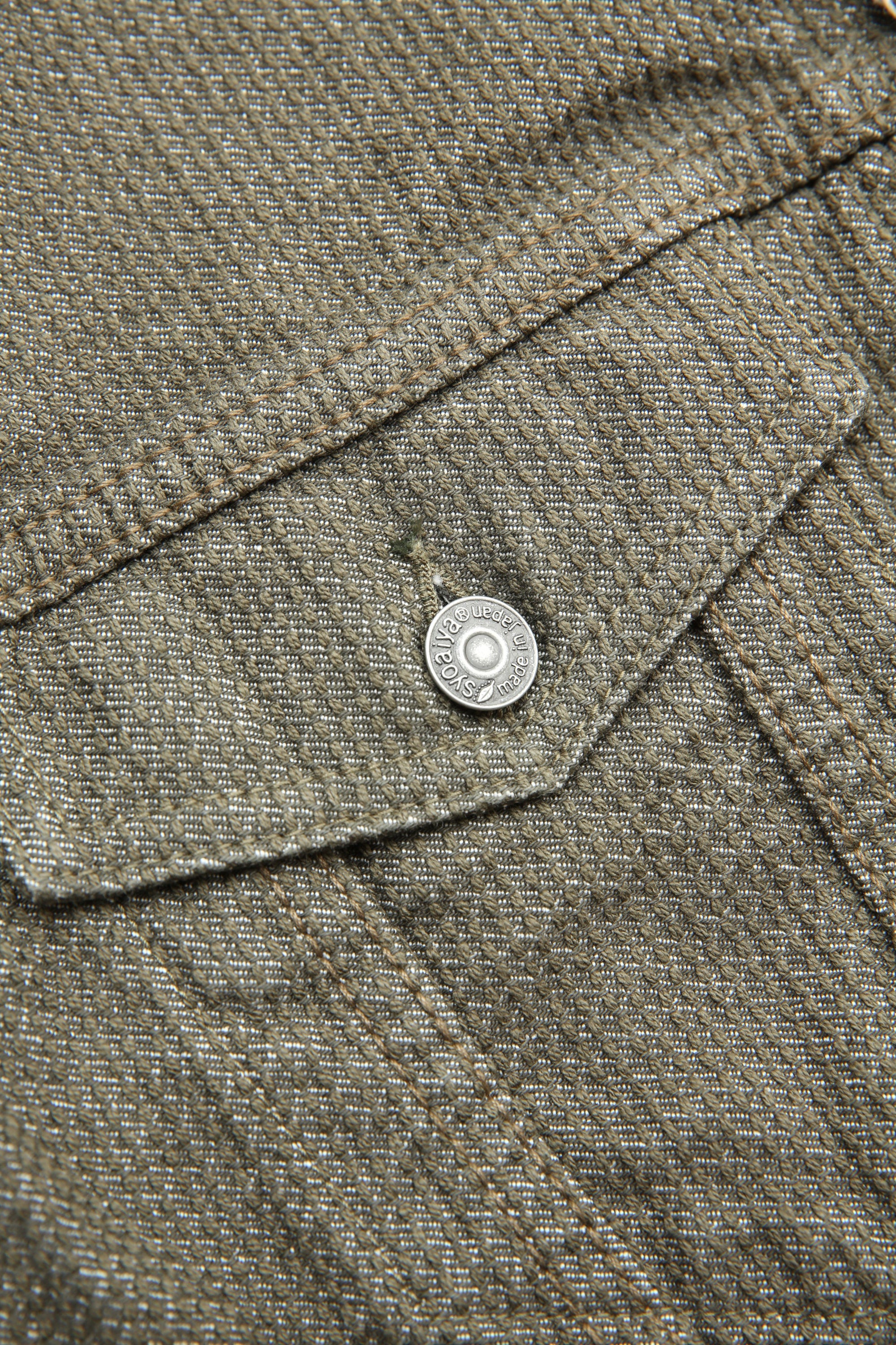 Pure Blue Japan Woven Sashiko Type3 Jacket - Olive/Olive | Garmentory
