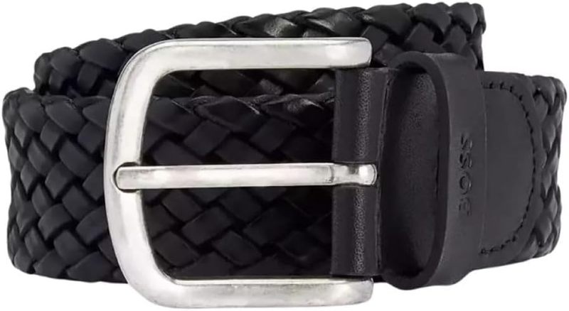 Hugo Boss Sash Braided Leather Belt - Black | Garmentory