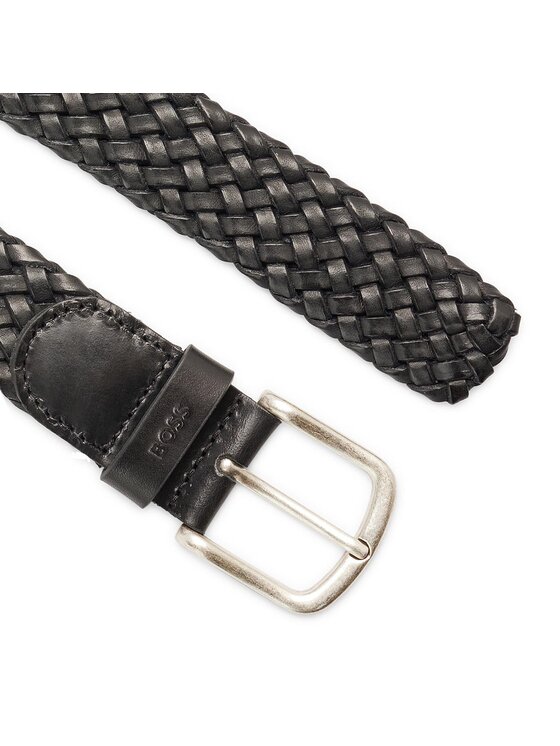 Hugo Boss Sash Braided Leather Belt - Black | Garmentory