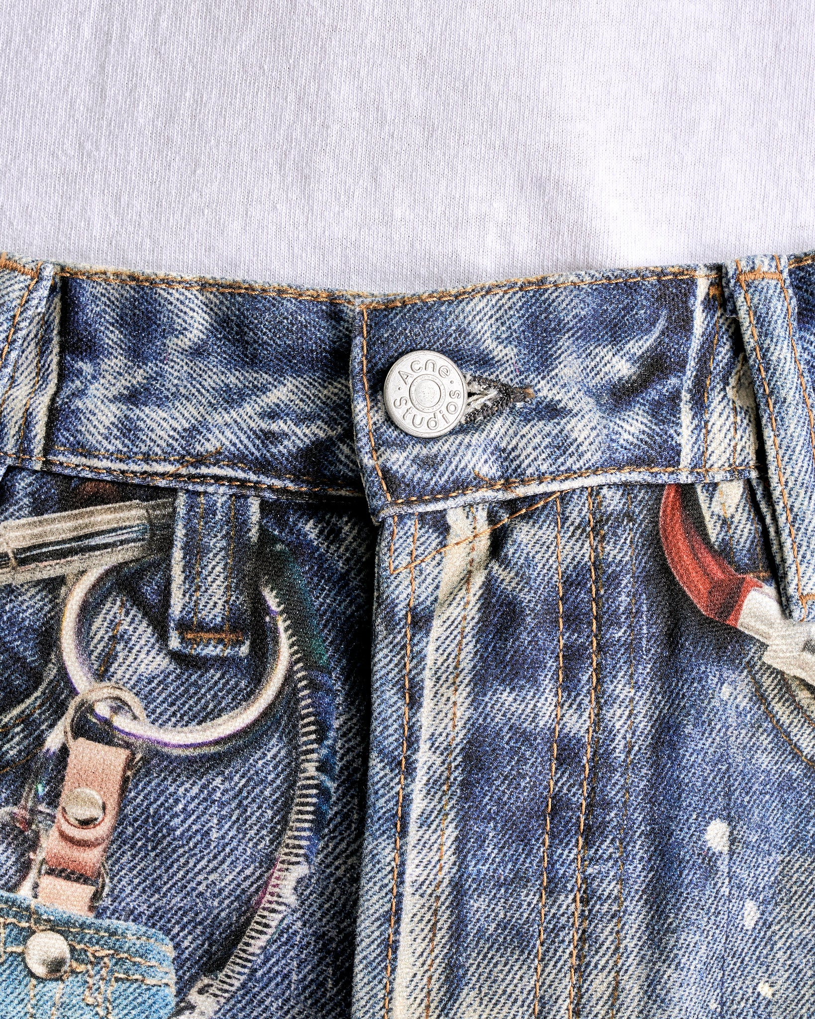 Acne Studios 1981 TLO Keychain Denim - Mid Blue | Garmentory